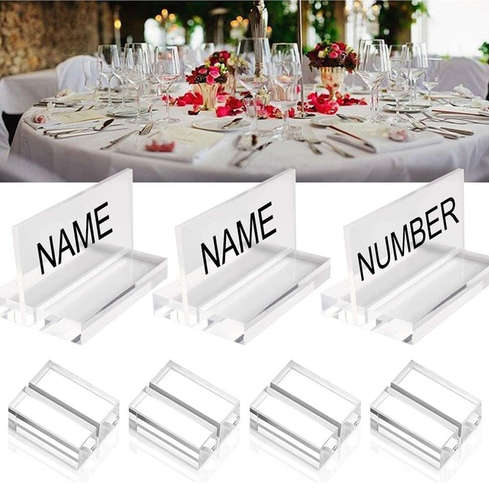 Jual Fashion Table Numbers Holder Place Card Clamps Stand Acrylic Sign ...