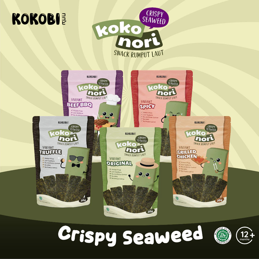 Jual Abe Food KOKOBI KokoNori Crispy Snack Rumput Laut Seaweed 20g ...