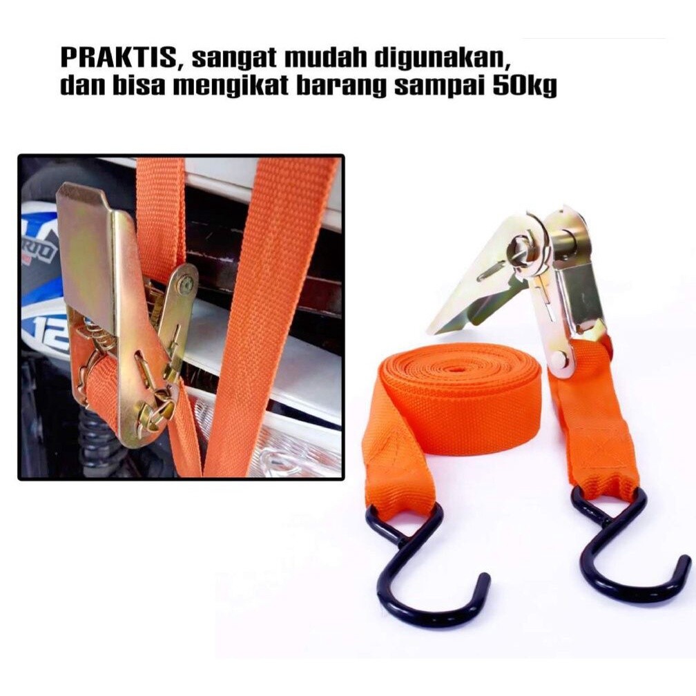 Jual Tali Ikat Barang Model Ratchet Tie Down Tali Pengikat Barang ...