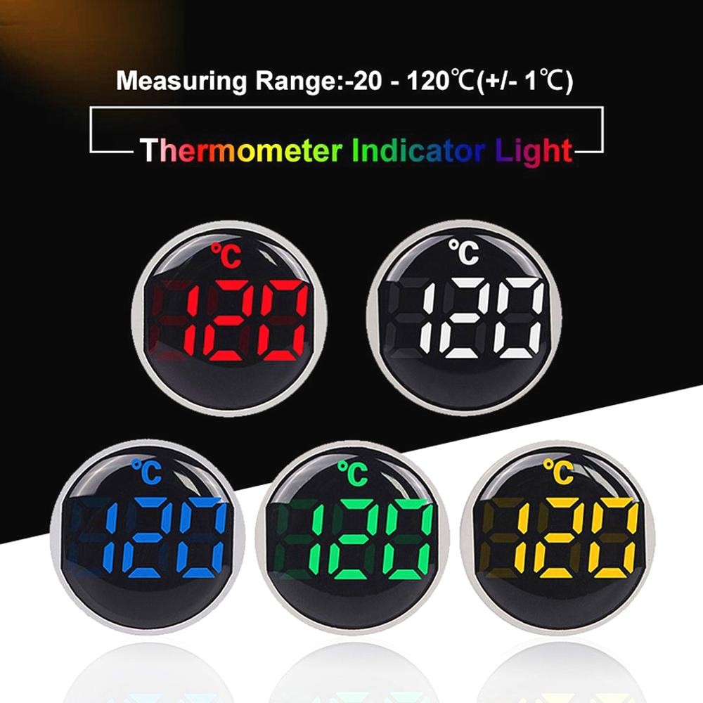 Jual 22mm Round Small Mini LED Light Display Thermometer Digital ...