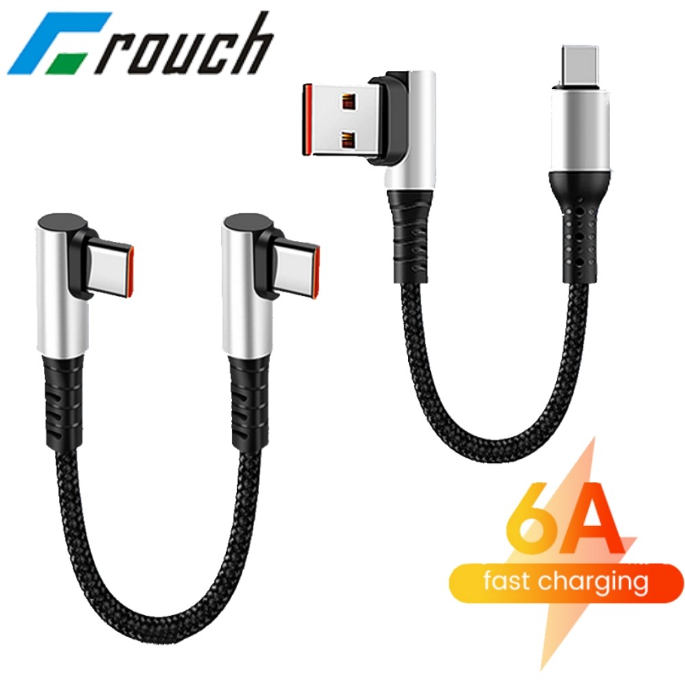 Jual Crouch Double Elbow USB Type C Short Cable 6A Fast Charging 90 ...