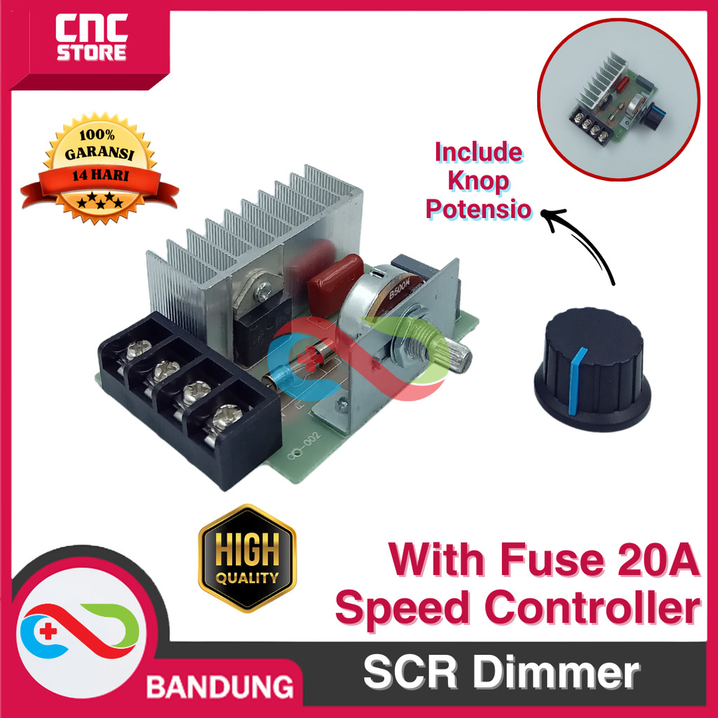 Jual SCR 220VAC THYRISTOR 4000W DIMMER SPEED CONTROLLER MOTOR WITH FUSE | Shopee Indonesia