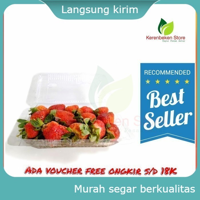 Jual buah strawberry per pack - packing sedang | Shopee Indonesia