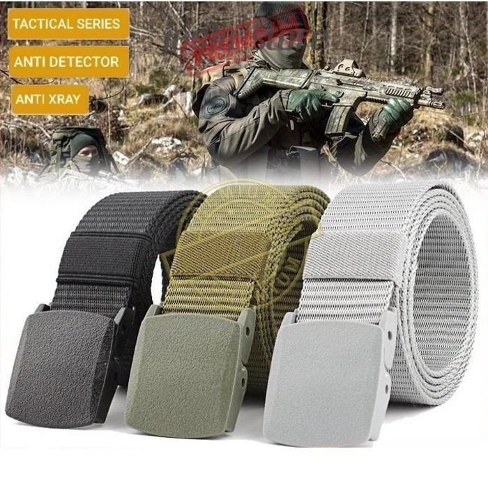 Jual Tali Ikat Pinggang Pria Sabuk Tactical Anti Xray Plastik Sabuk Gesper Anti Metal Detector ...