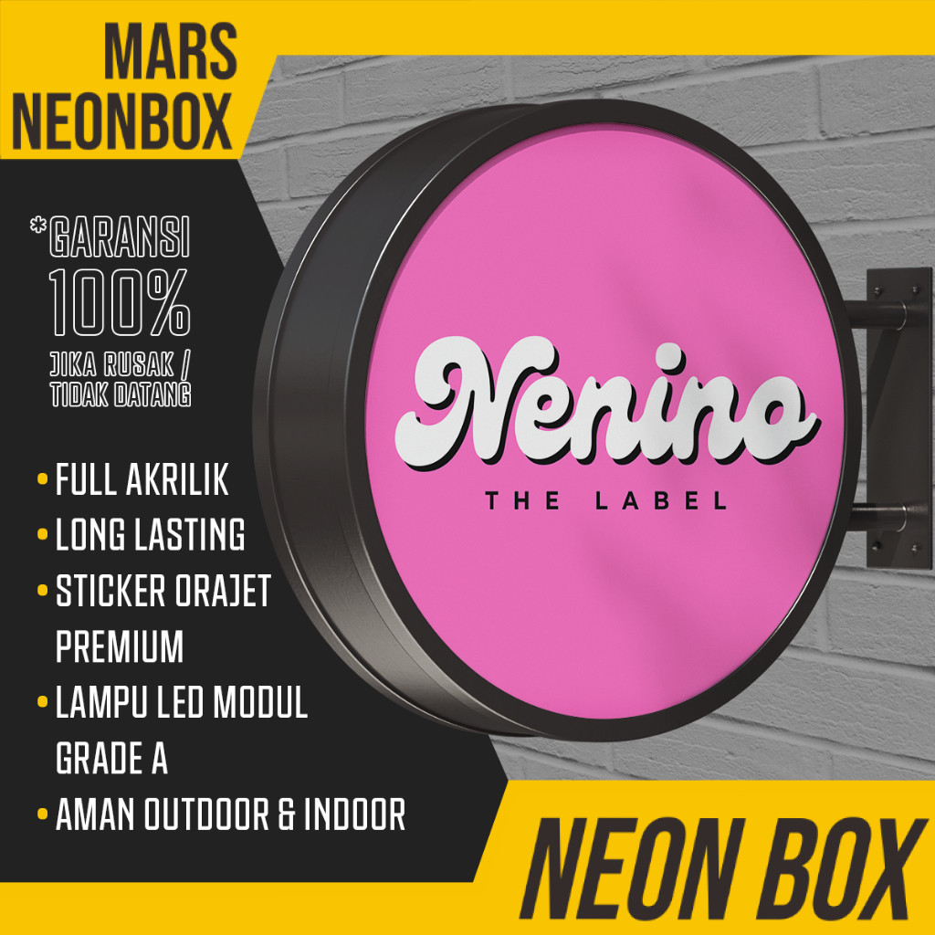 Jual Neon Box Full Acrylic | Persegi Ukuran 30 x 90 cm 1 Sisi atau 2 ...