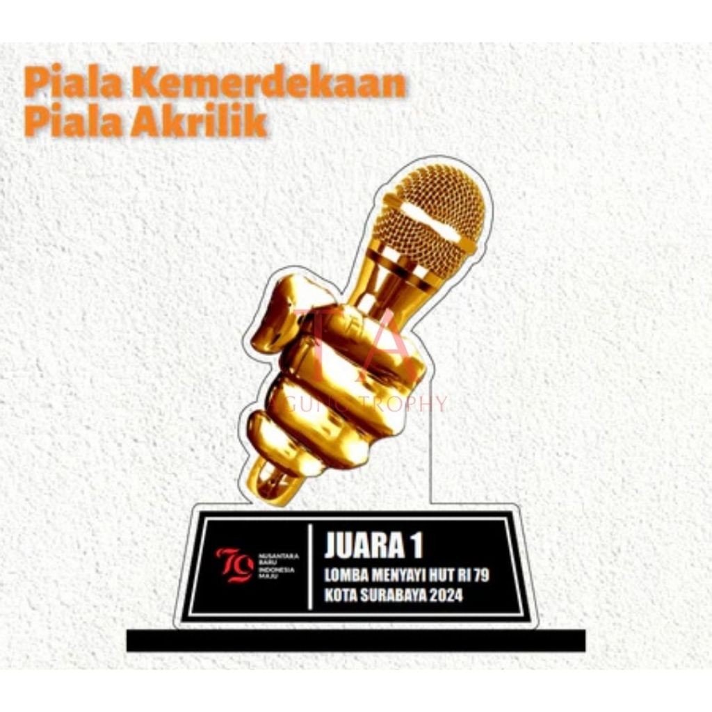 Jual Piala Mic Piala Karaoke Piala Menyanyi Custom Akrilik Piala Lomba ...