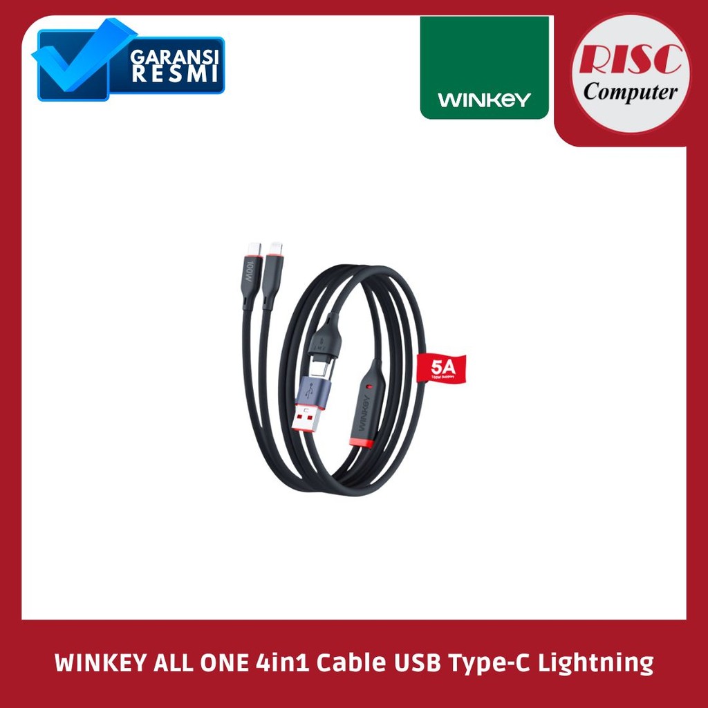 Jual WINKEY Kabel Data ALL ONE 4in1 Cable USB Type-C Lightning Iphone ...