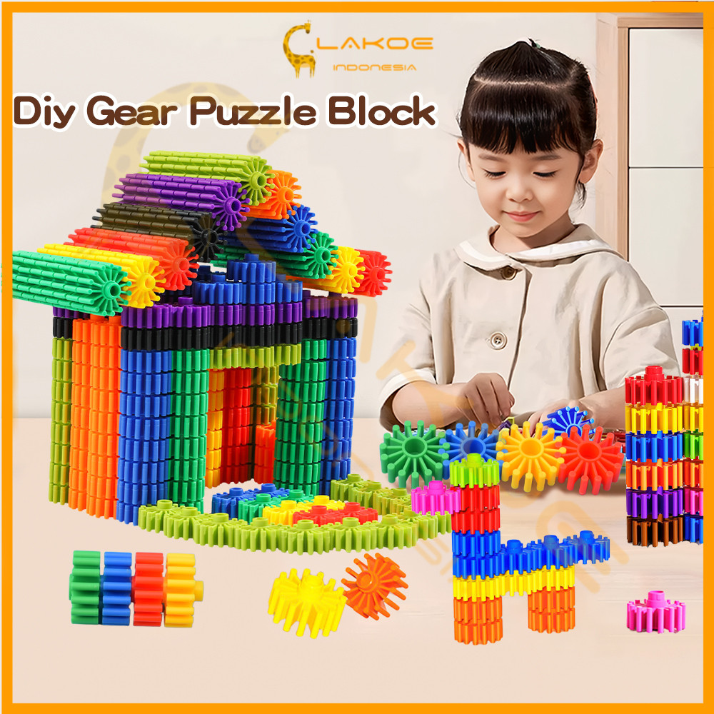 Jual Lakoe 128pcs Mainan Anak Diy Gear Set Building Blocks Puzzle ...