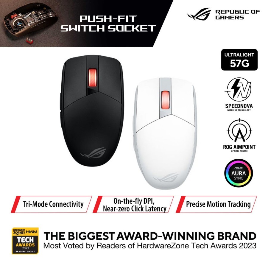 Jual Mouse Gaming ASUS ROG Strix Impact III Wireless | Shopee Indonesia