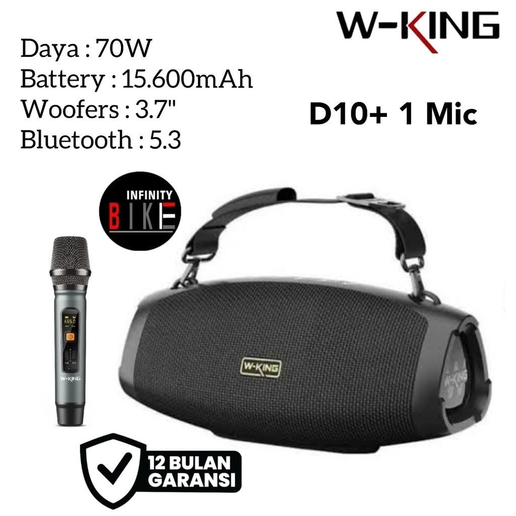 Jual promo WKing Speaker Karaoke Portable Bluetooth D10+ Wireless TWS ...