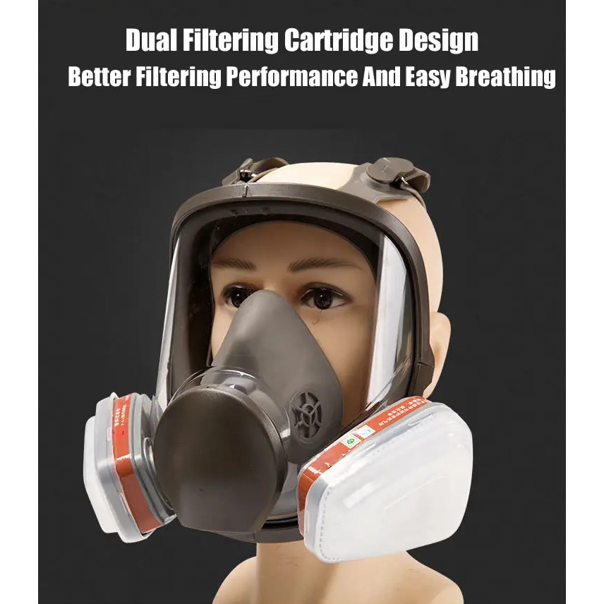 Jual Masker Gas Respirator Full Face Filter Arang Activated Carbon ...