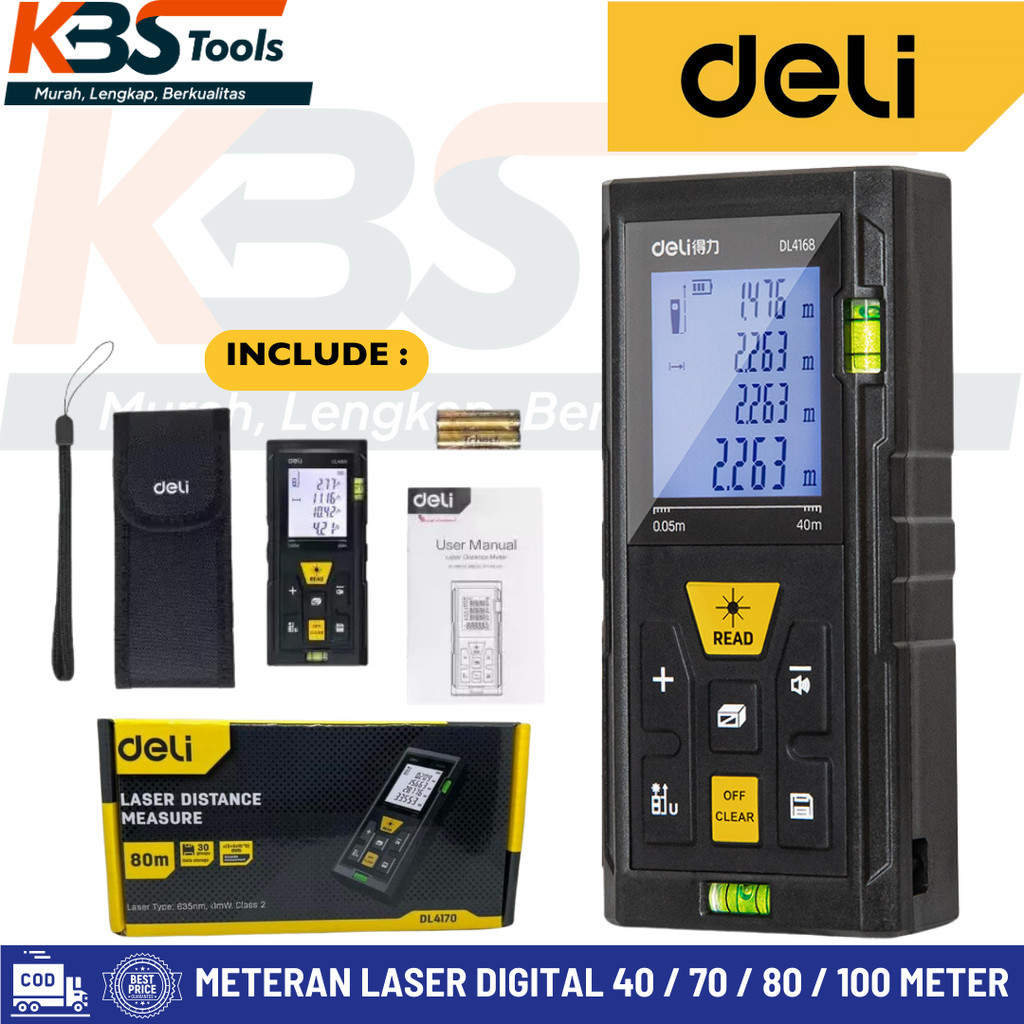 Jual Meteran Laser Digital 40 / 70 / 80 / 100 Meter - Laser Distance ...