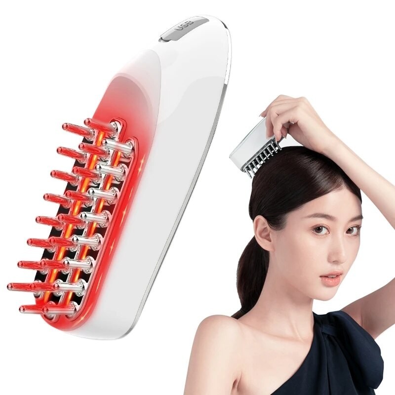 Jual PREORDER RF EMS Meridian Massage Electric Hair Growth Comb Led Red Light Anti Hair Loss ...