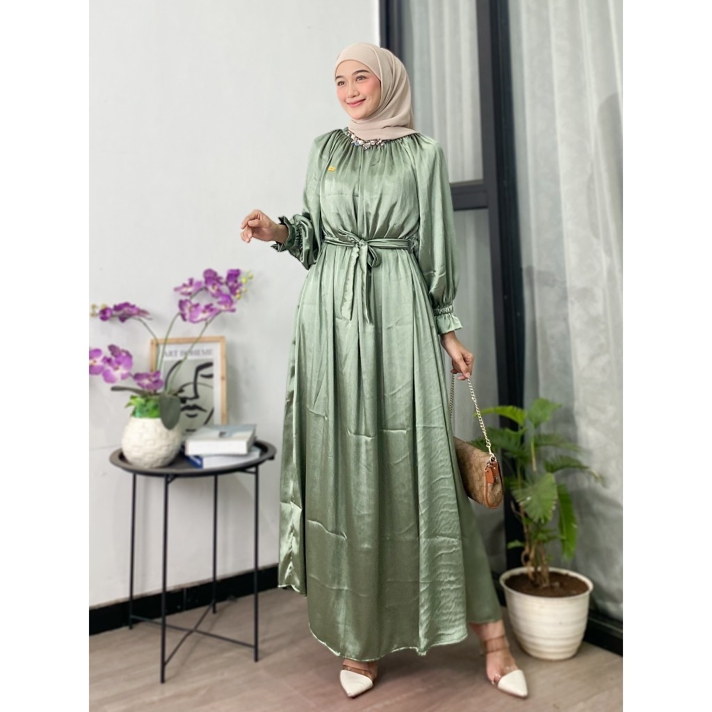 Jual Gamis shimer viral / Dress Shimmer Silk / Gamis Cradenza Shimmer ...