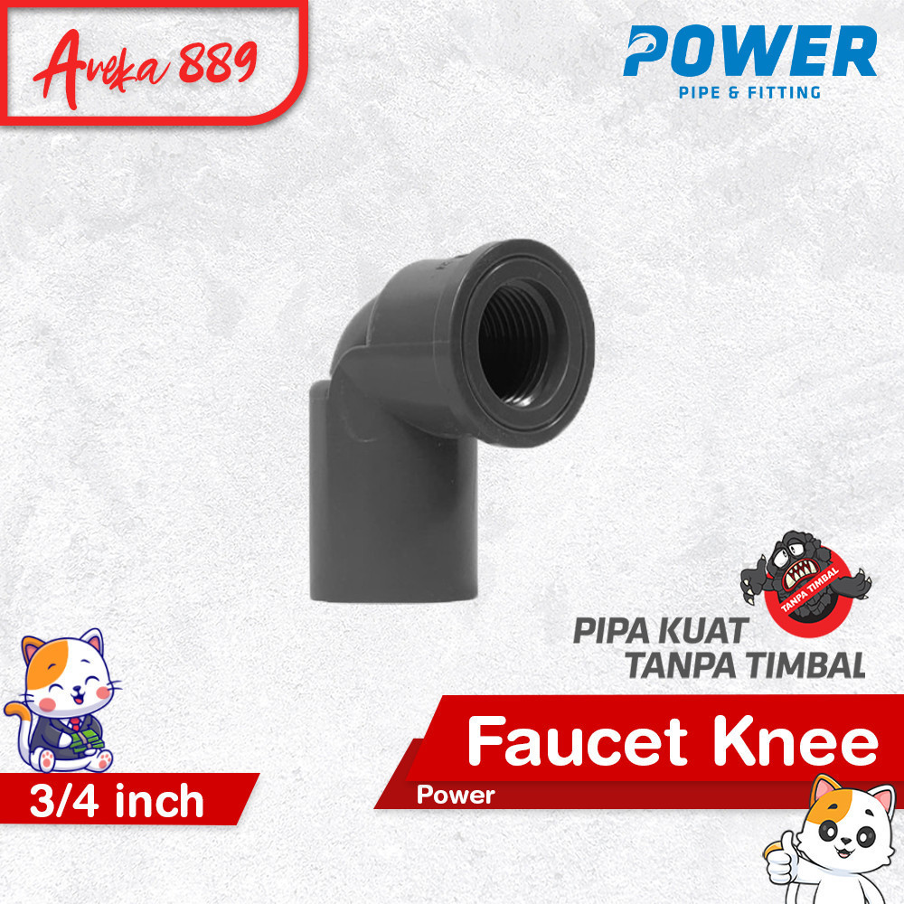 Jual KDD Kuningan AW 3/4" FITTING PVC POWER | KNEE / KNIE DRAT DALAM ...