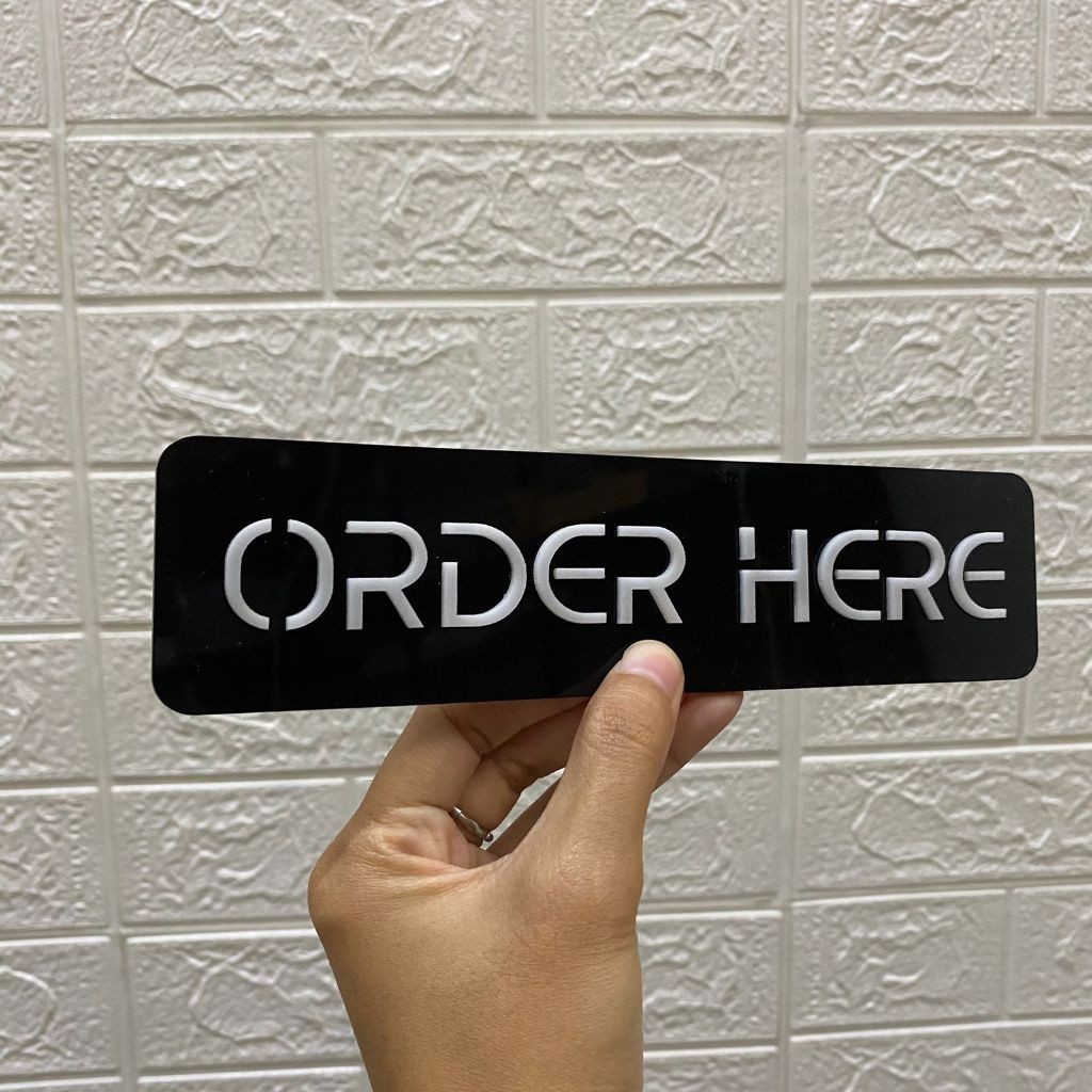 Jual Signage Order Here Cashier Akrilik Timbul - Laser Cut TERMURAH ...