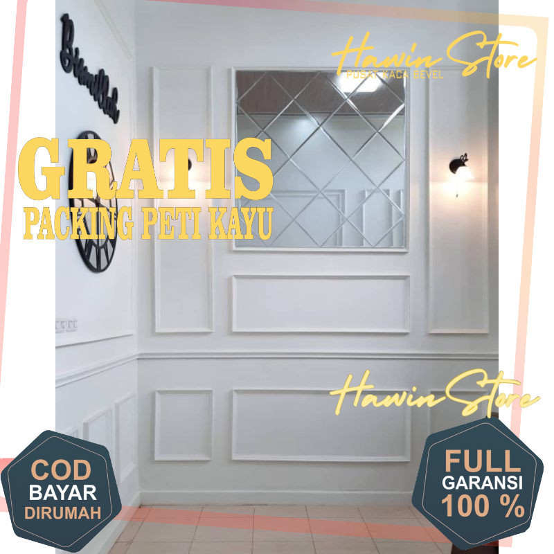 Jual 80 x 80 Bevel 1cm GARANSI PECAH 100% Cermin Custom Wajik Cermin ...