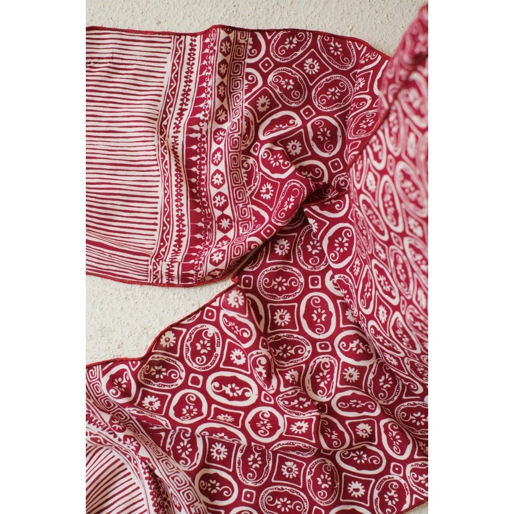 Jual BATIK RATU - Scarf Batik TCN Kawung Bunga Maroon | Shopee Indonesia