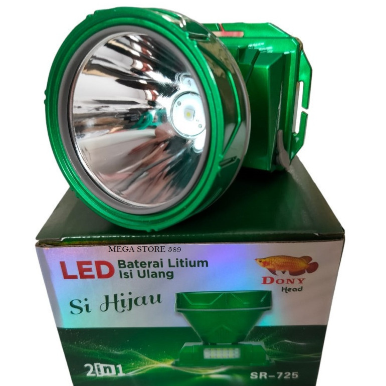 Jual SENTER KEPALA DONY SR-725 SI HIJAU - LED 20W - CAHAYA SUPER TERANG - JARAK JAUH - BISA DI ...