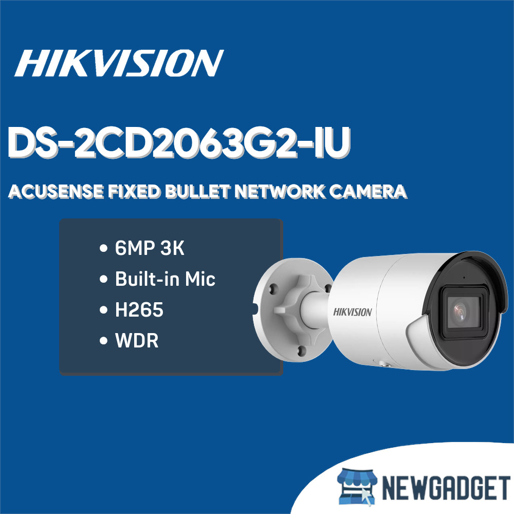 Jual HIKVISION DS-2CD2063G2-IU 6MP ACUSENSE FIXED BULLET NETWORK CAMERA | Shopee Indonesia