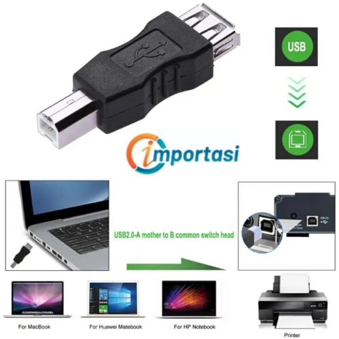 Jual Adapter USB Type A Female to USB Type B Male Midi for Printer ...