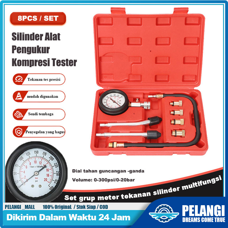 Jual ⭐COD⭐Tester Kompresi Silinder Mesin Mobil Alat Pengukur Tekanan ...