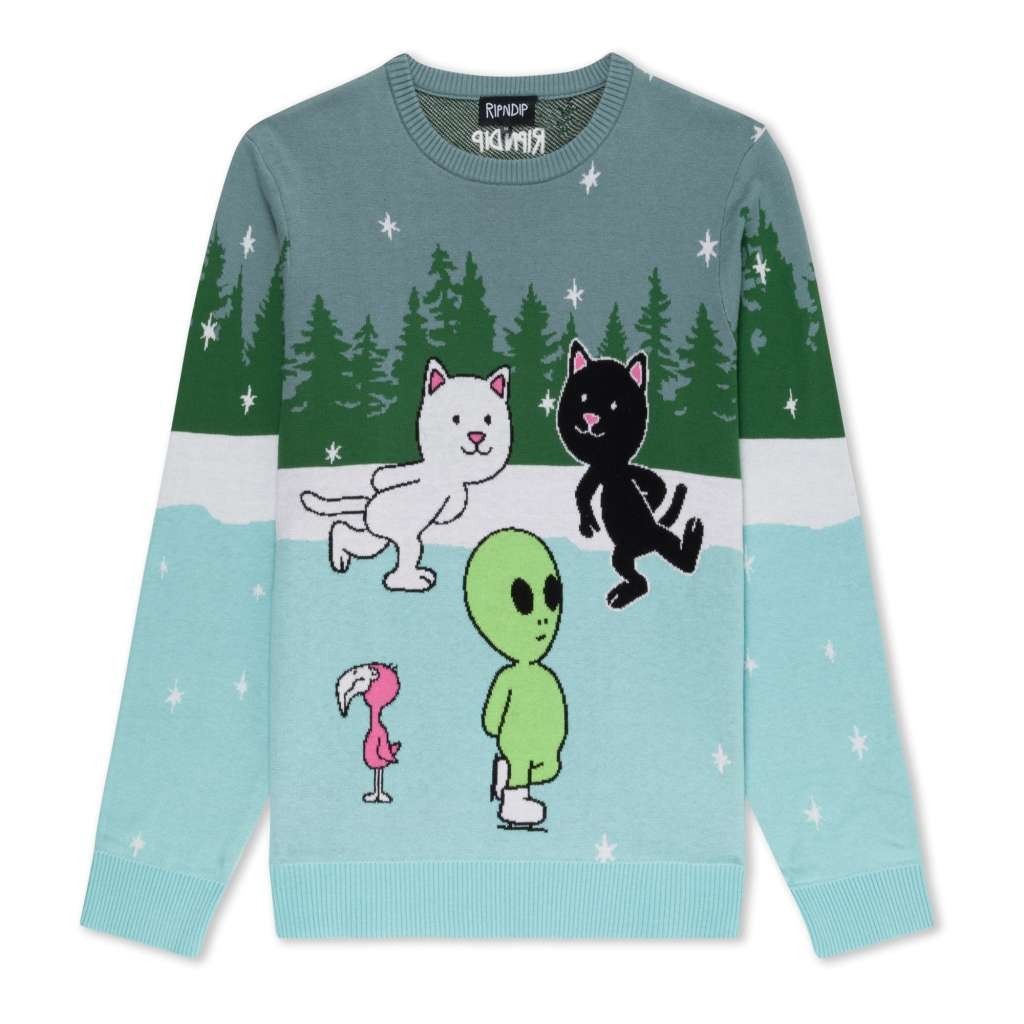 Jual RIPNDIP Sweater Skating With Friends Knit Light Blue ( 100% ...