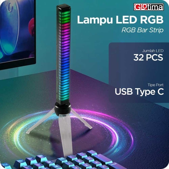Jual Lampu Gaming LED RGB Bar Strip Sound Rhythm Light USB APP 32 LED ...