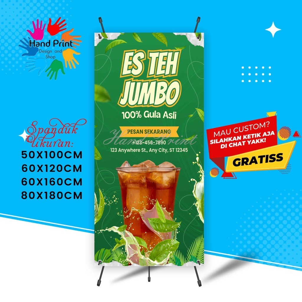 Jual Cetak Spanduk Banner Jualan Es Teh Jumbo Hijau MMT Spanduk Custom ... Jual Cetak Spanduk Banner Jualan Es Teh Jumbo Hijau MMT Spanduk Custom ...