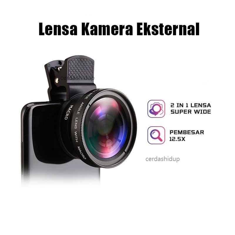 Jual 2 In 1 Lensa Super Wide Angle Lens Macro Smartphone Aksesoris ...