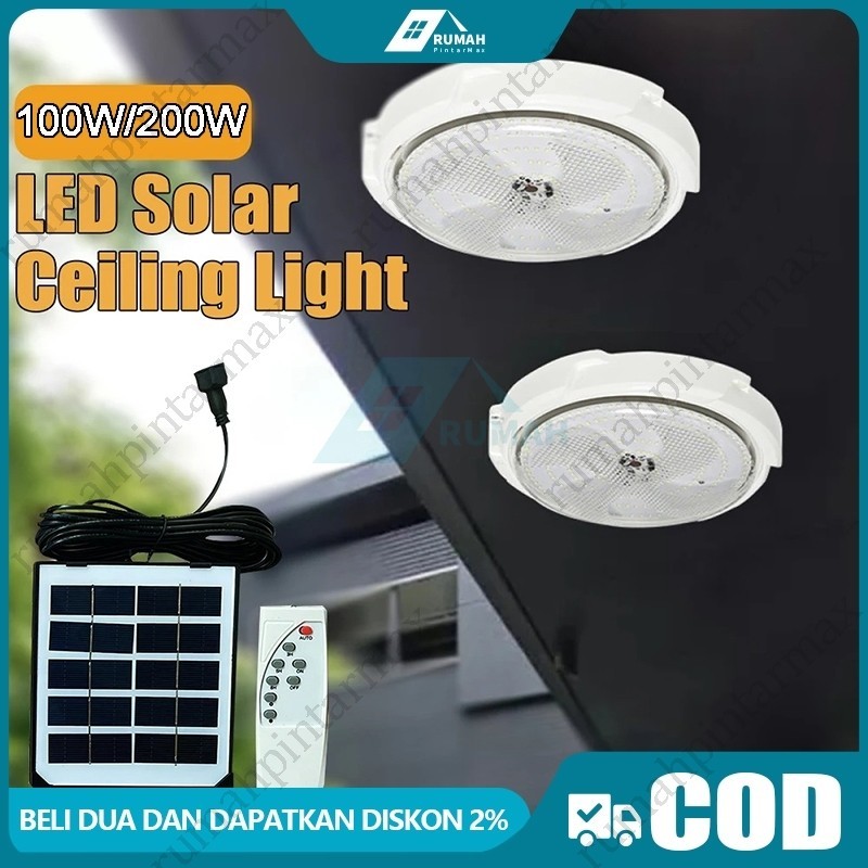 Jual 100/200W Lampu Tenaga Surya Otomatis Outdoor 0 tagihan listrik ...