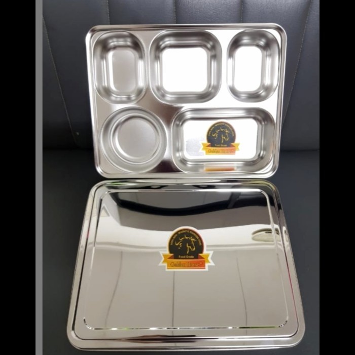 Jual Plato / Food Tray / Piring / Tempat Makan Sekat 5 + Tutup ...