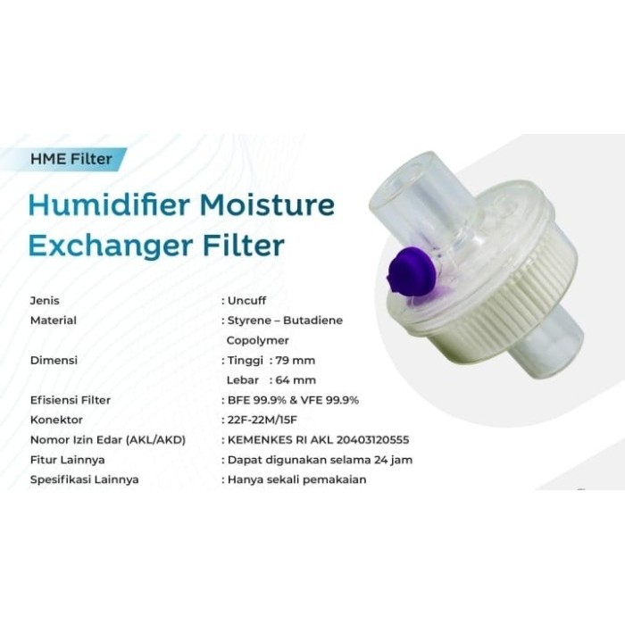 Jual HME Filter Bakteri FORSCH. HMEF Breathing Filter Ventilator FORSCH ...