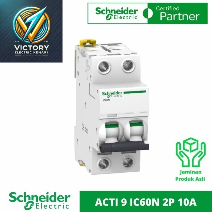Jual MCB 2p 10a 2 Phase 10 Ampere Original SNI Schneider IC60N 2Pas 10Amper | Shopee Indonesia