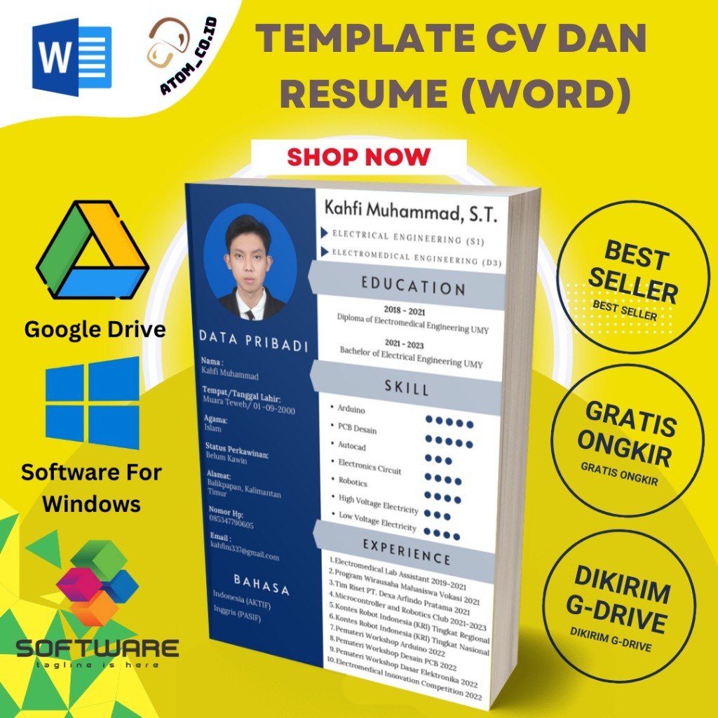 Jual 99 Template CV dan Resume Format Word - Jidan Shoppu | Shopee Indonesia
