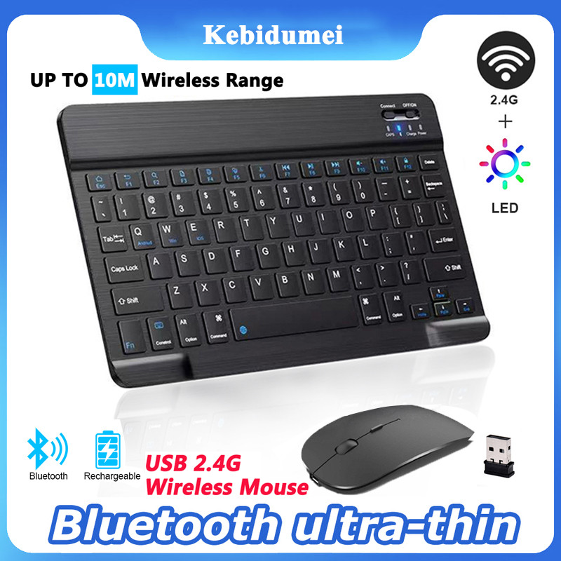 Jual Mini Bluetooth Wireless Keyboard Mouse Set Rechargeable For Phone Tablet English Keyboards