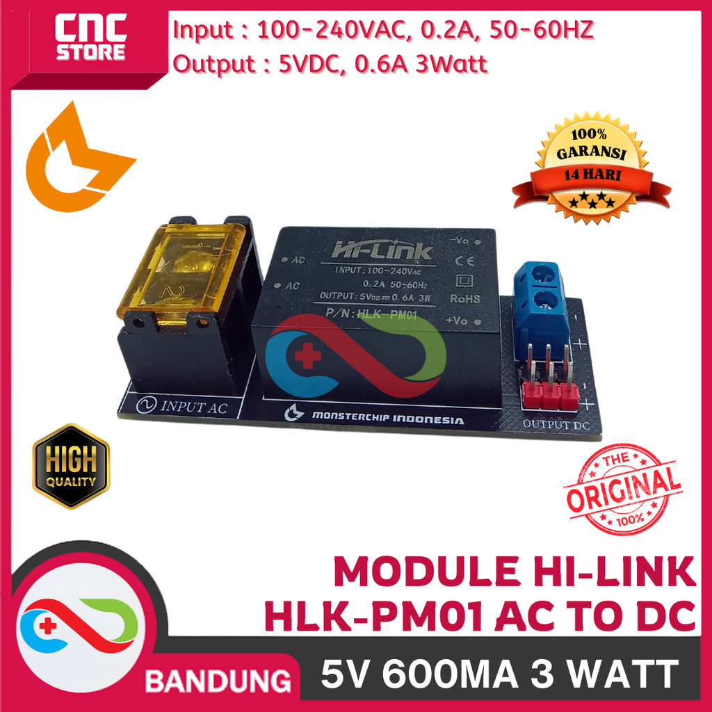 Jual HI-LINK HLK-PM01 MODULE AC TO DC 5V 600MA 3 WATT | Shopee Indonesia