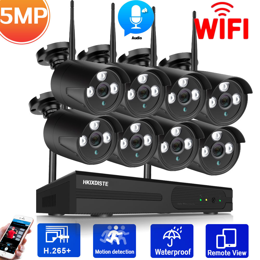 Jual 5MP Wifi IP Camera Video Surveillance Kit 8 Channel Wireless NVR ...
