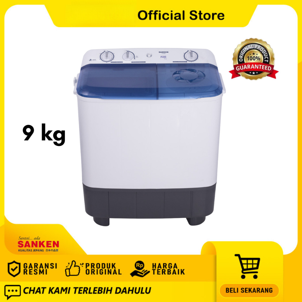 Jual Sanken Mesin Cuci 2 Tabung TW-9220-VL 9 kg - Pengering, Low Watt ...