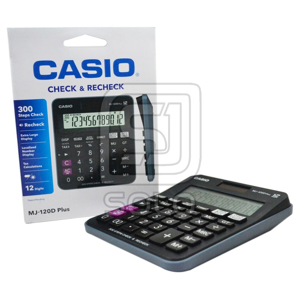 Jual Kalkulator Casio Practical Calculator MJ-120D Plus original Kalkulator 12 Digit | Shopee ...