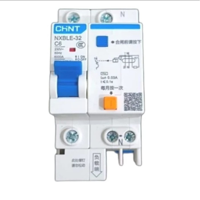 Jual RCBO 30MA ELCB+MCB NXBLE-63 1P+N 6A 10A CHINT - 6A | Shopee Indonesia