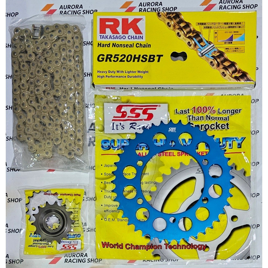 Jual GEAR SET SSS BLUE YAMAHA R25 R 25 / MT25 MT 25 & RANTAI RK 520 ...