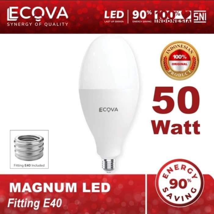 Jual Lampu Bohlam Led Ecova Magnum 50 Watt Lampu Jalan Model Jantung ...