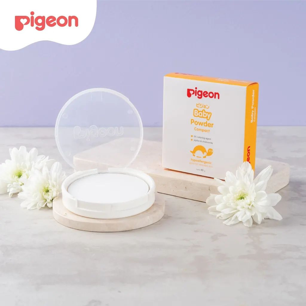 Jual Pigeon Baby Compact Powder Cake Full || Refill + Puff 45gr II ...