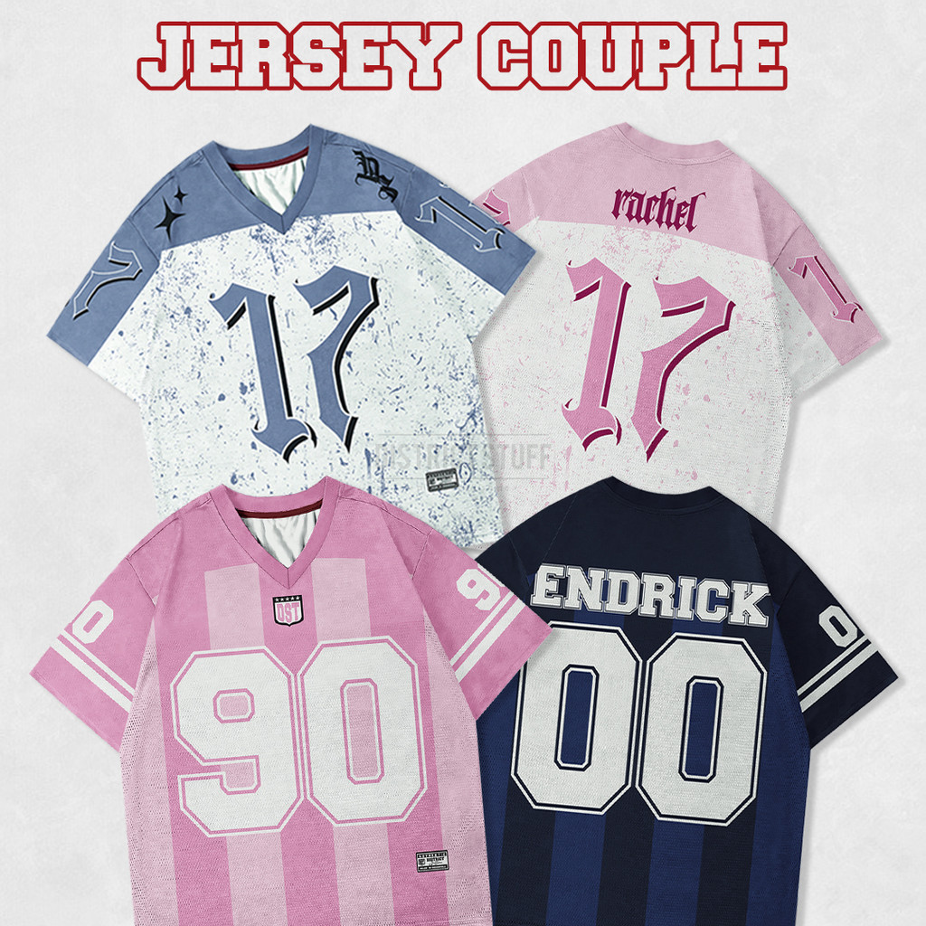 Jual Jersey Oversize NFL Couple Series Custom Sablon Nama & No Punggung ...