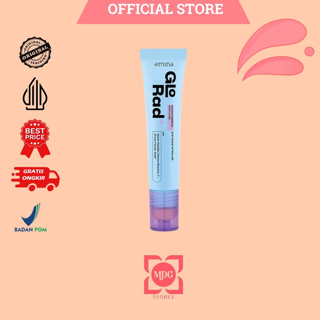 Jual Emina Glo Rad + Puffy Eye Wake Up Roller 15ml | Shopee Indonesia