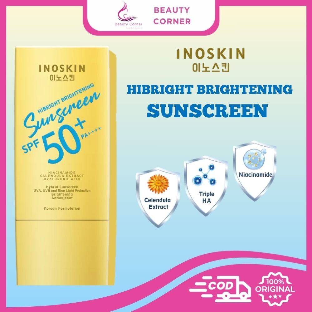 Jual Inoskin Hibright Brightening Sunscreen SPF 50+ PA++++ - 50g ...