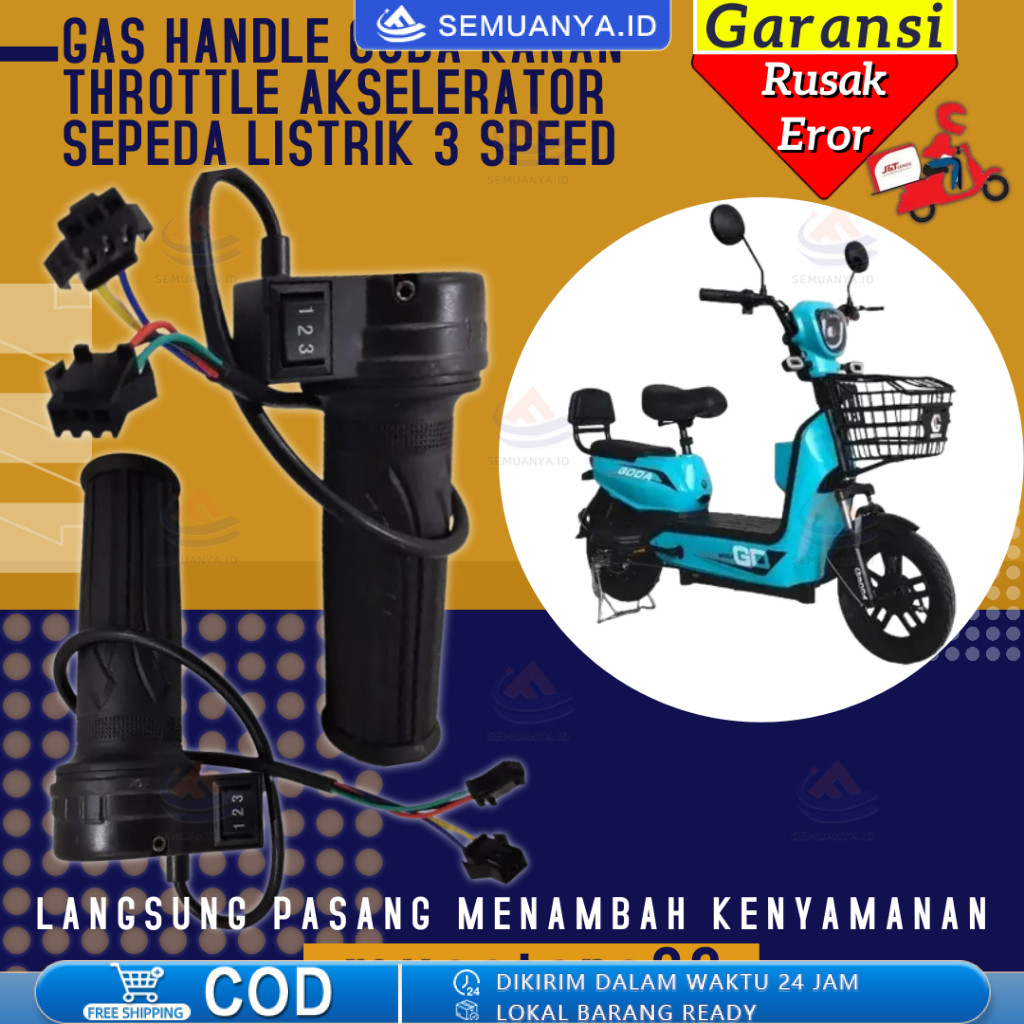 Jual Throttle Gas Sepeda Listrik G0DA Gas Handle Grips Kanan Throttle ...