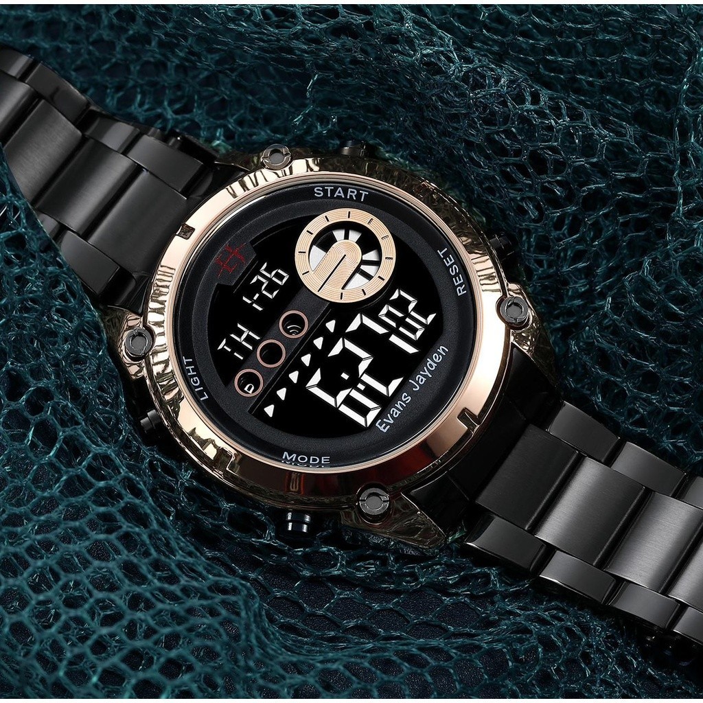Jual Evans Jayden Jam Tangan Pria 5040 Rantai Stainless Digital Safir ...