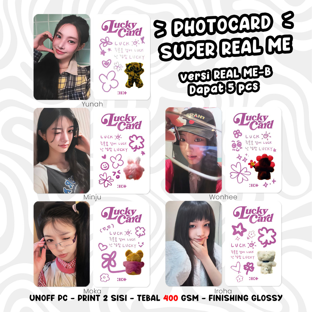 Jual (DAPAT 5 PCS) Photocard ILLIT SUPER REAL ME Unofficial PC KPOP | Shopee Indonesia